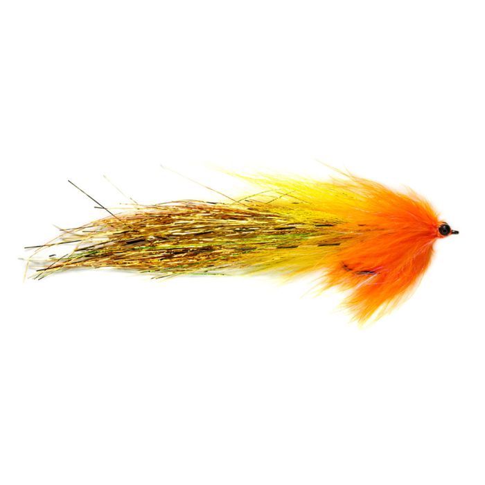 Fulling Mill Hecht & Huchen Flashtail Whistler, gelb/orange, Fliegenfischen