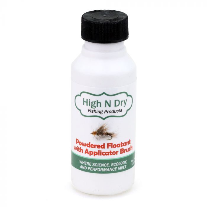 High N Dry Powdered Floatant with Applicator Brush, Fly Fishing