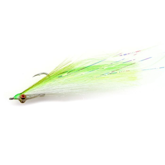 Mega Clouser, chartreuse & white, Fly Fishing