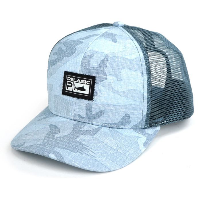 Pelagic Icon Fish Camo Hat Cap, Fish Camo Slate, Fly Fishing