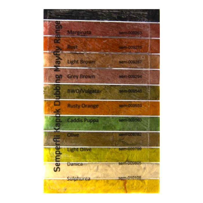 Semperfli Kapok Dry Fly Dubbing Mayfly Dispenser, Fly Tying