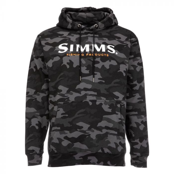Simms Logo Hoody, woodland camo carbon, Fly Fishing