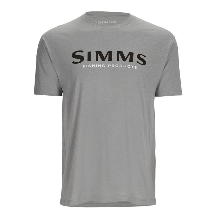 Simms Logo T-Shirt, cinder heather, Fly Fishing