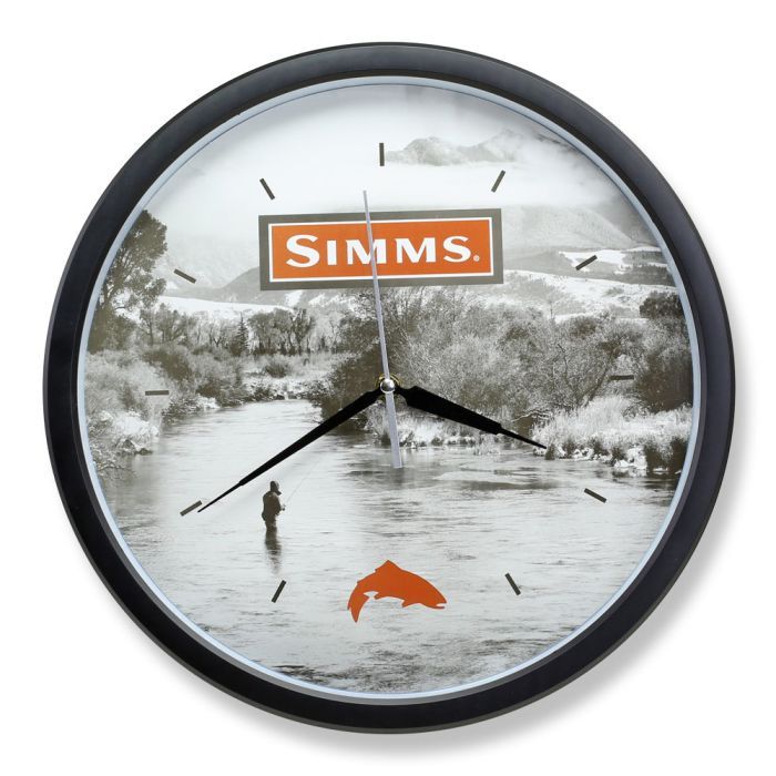 Simms Trout Clock Wanduhr, Fliegenfischen