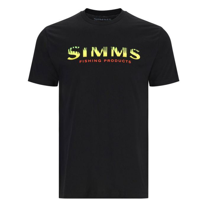 Simms Logo T-Shirt, black/neon, Fly Fishing