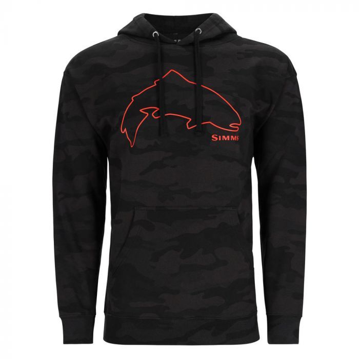 Simms Trout Outline Hoody, woodland camo carbon, Fly Fishing