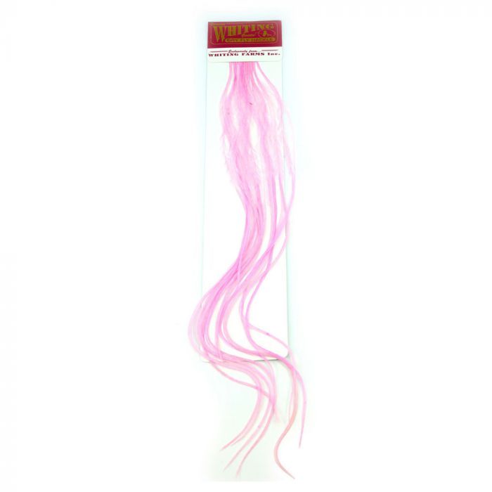 Whiting 100's Dry Fly Saddle, White Dyed Shell Pink, Fly Tying, Fly Fishing