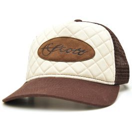Scott Quilted Leather Patch Trucker Cap