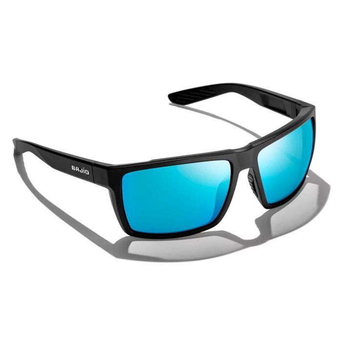 Bajio Stiltsville Black Matte Polarized Sunglasses PC, blue mirror, Fly ...