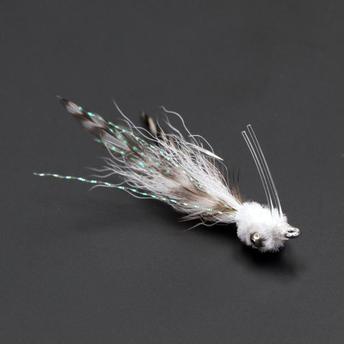Mini Puff w. Weedguard, white, Fly Fishing