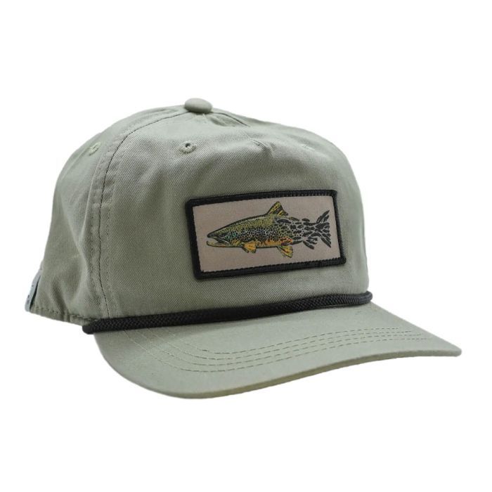 RepYourWater Unstructured 5 Panel Hat Cap, Brown Snacks, Fly Fishing