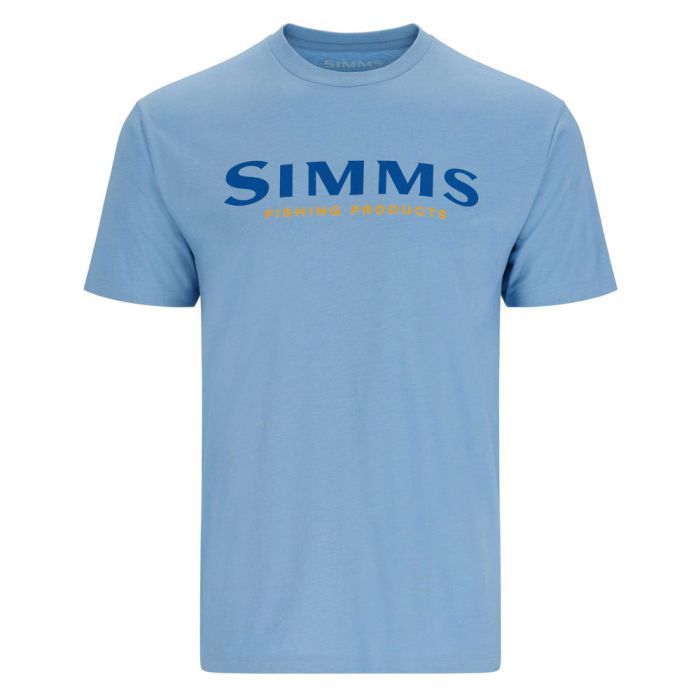 Simms Logo T-Shirt, lt. blue heather, pesca a mosca