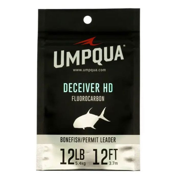 Umpqua Deceiver HD Bone-Permit Fluorocarbon Leader, 12ft., Fly Fishing