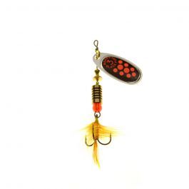 Mepps Black Fury with Fly Spinner, copper with red dots, Spin Fishing