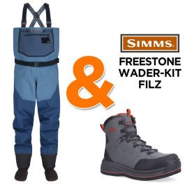 Simms Freestone Wader Midnight, Wading Kit (Waders + Wading Boots), Fly ...