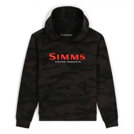 Simms Kids Simms Logo Hoody, woodland camo carbon, Fly Fishing