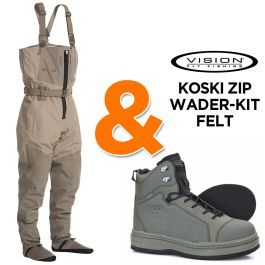 Vision Koski ZIP Wading Kit (Waders + Wading Boots) FELT or GUMMI 2.0